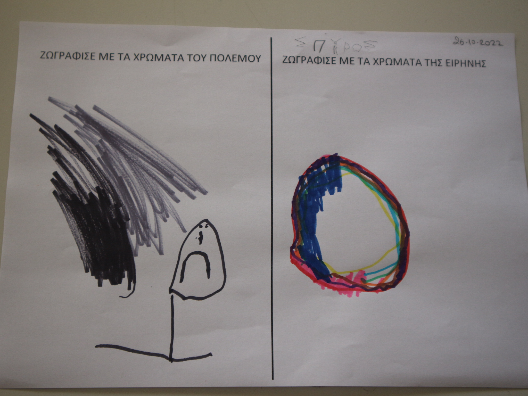 ΤΑ ΠΑΙΔΙΑ ΖΩΓΡΑΦΙΖΟΥΝ ΤΟΝ ΠΟΛΕΜΟ ΚΑΙ ΤΗΝ ΕΙΡΗΝΗ – 11 ΝΗΠΙΑΓΩΓΕΙΟ ΧΙΟΥ